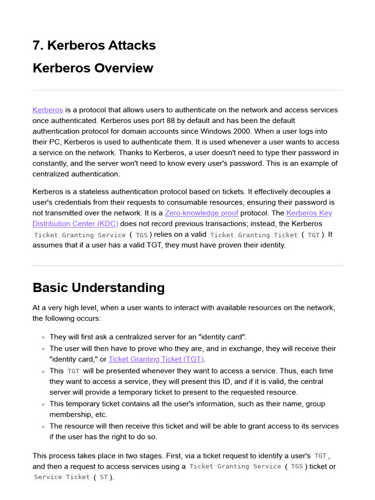 Kerberos Attacks | PDF | Cybercrime | Computer Networking