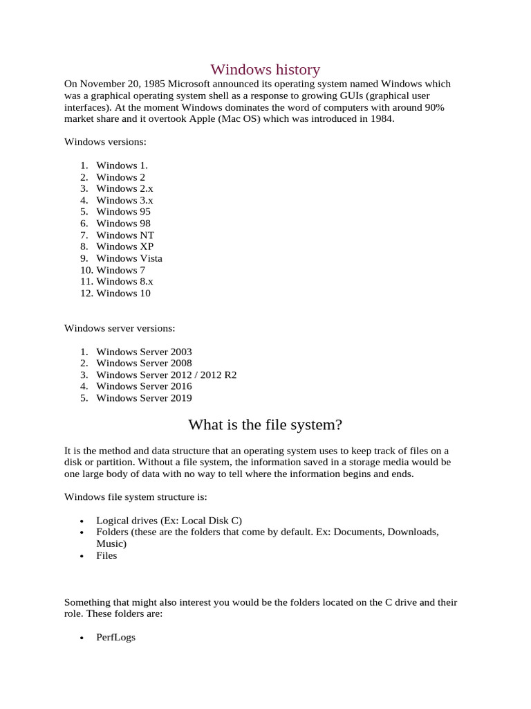 Windows Os Pdf Microsoft Windows Windows Registry