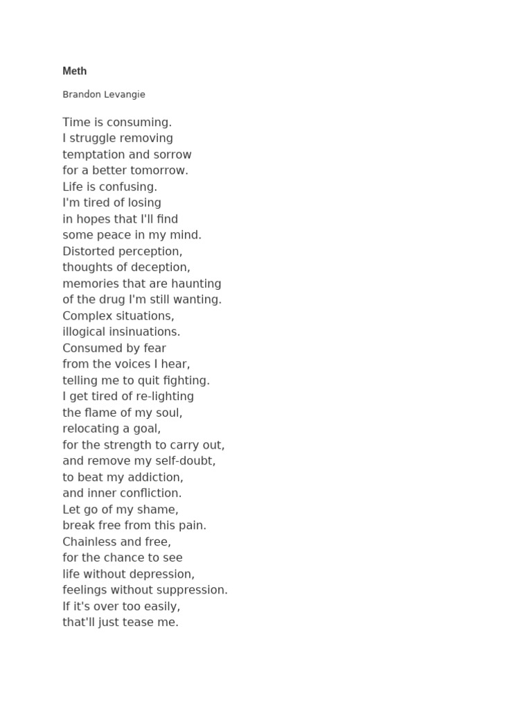 Poems on Meth Addiction Struggles | PDF