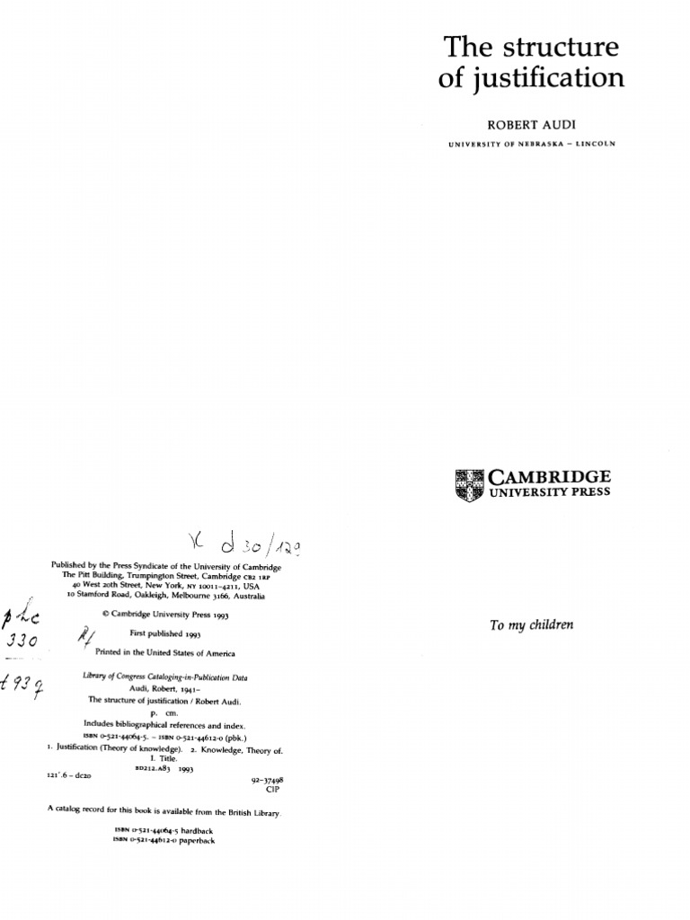 The Structure of Justification | PDF