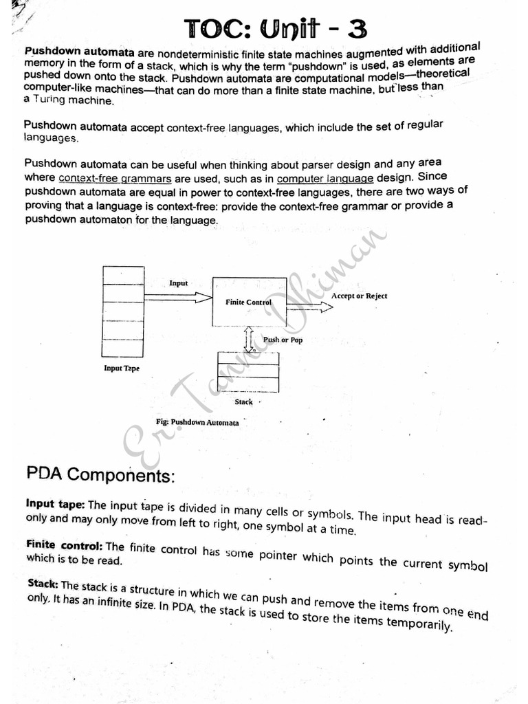 TOC - Unit-3 @tannu Dhiman | PDF