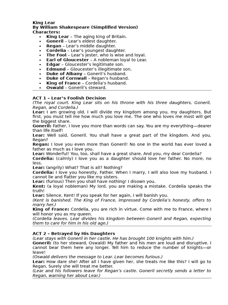 king Lear | PDF | King Lear