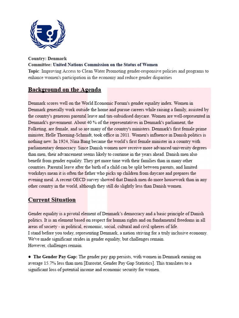 Denmark's Gender Equality and Economic Empowerment | PDF | Denmark ...