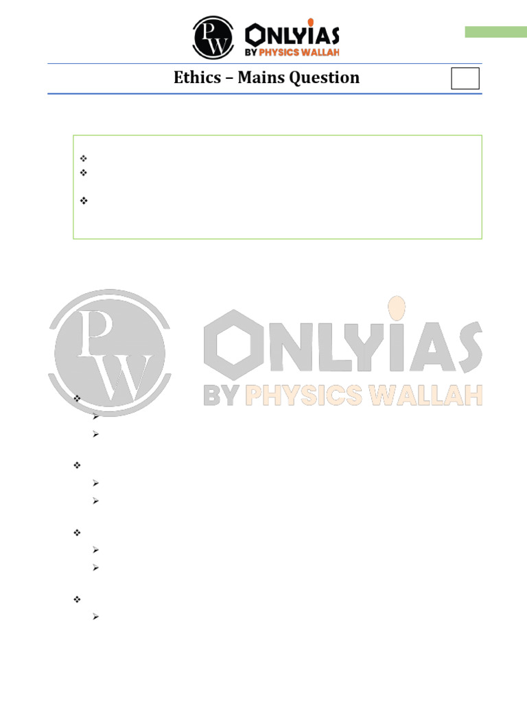Ethics 19 Mains Question | PDF | Pleasure | Experience