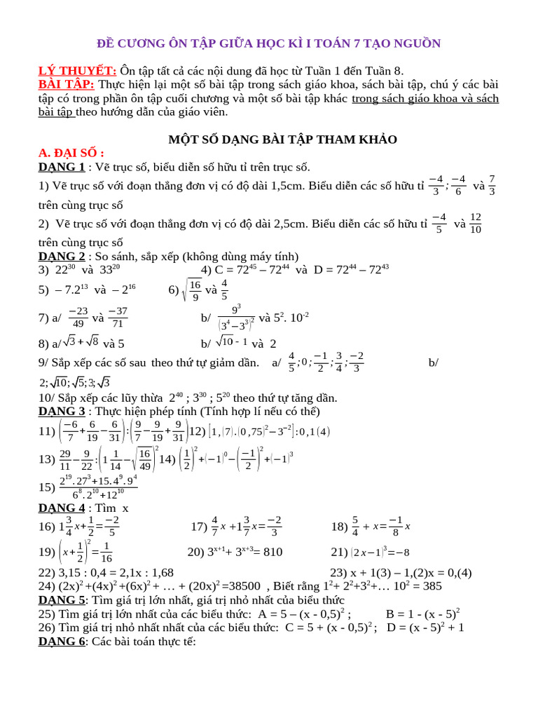 7 TN - Toán - GHK1-2023-2024 | PDF