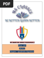 Quadratic Equations L1 DPP 11th Elite | PDF | Factorization | Polynomial