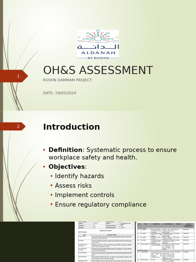 OHS Assessment Report | PDF