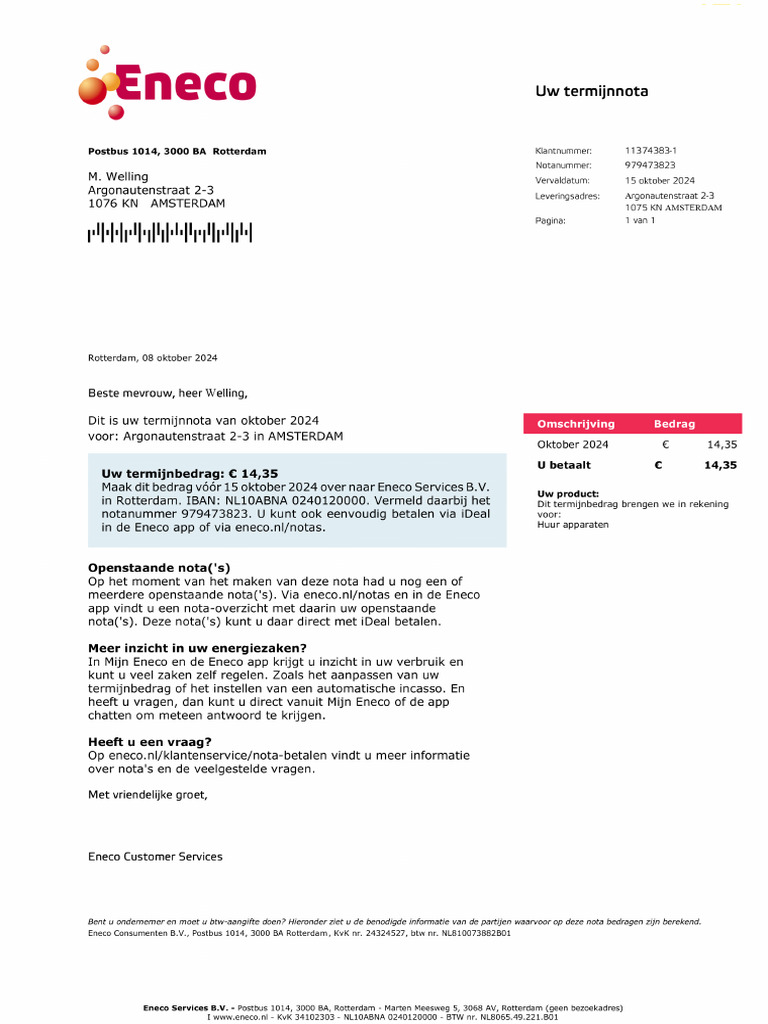 Termijnnota - M Welling | PDF