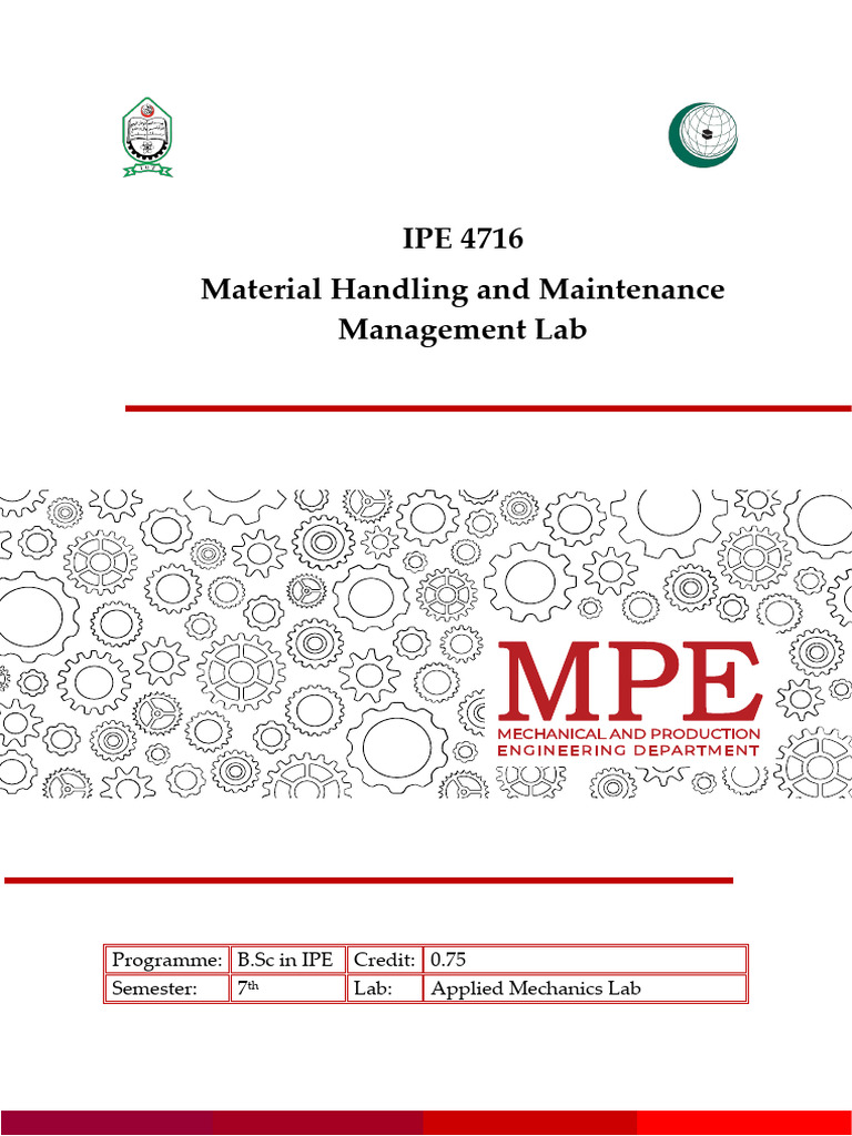 Ipe 4716 Material Handling & Maintenance i Experiment 01 (06092024) (1) | PDF | Programmable ...