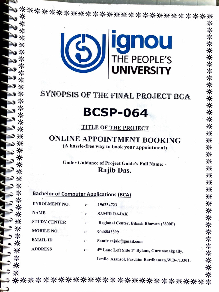 Samir Rajak BCA Synopsis IGNOU | PDF