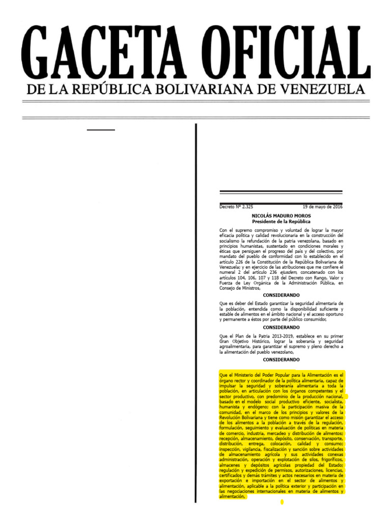 Gaceta Oficial Número 40907 (19may2016) | PDF