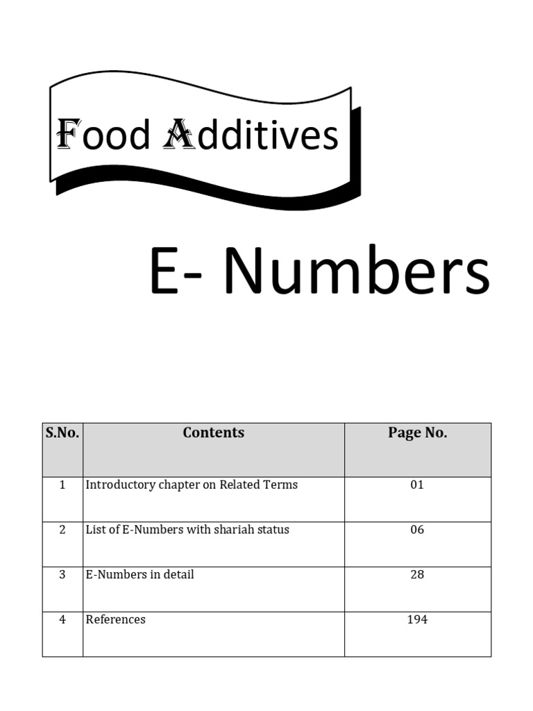 E Numbers | PDF | Turmeric | Foods