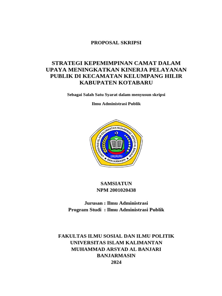 Proposal Samsiatun | PDF