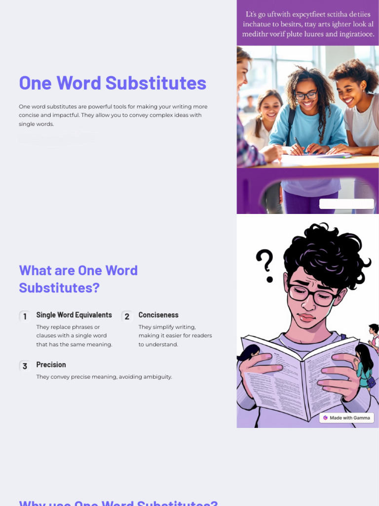 One Word Substitutes | PDF | Word | Verb