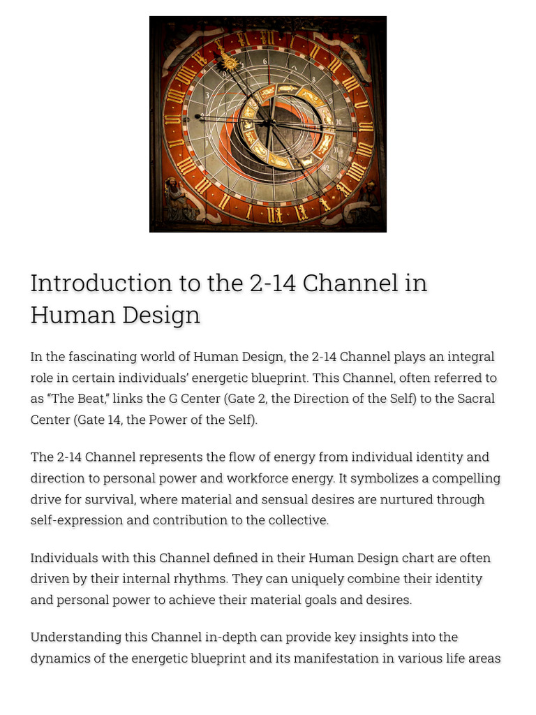Understanding the 2-14 Channel in Human Design | PDF | Identity (Social ...