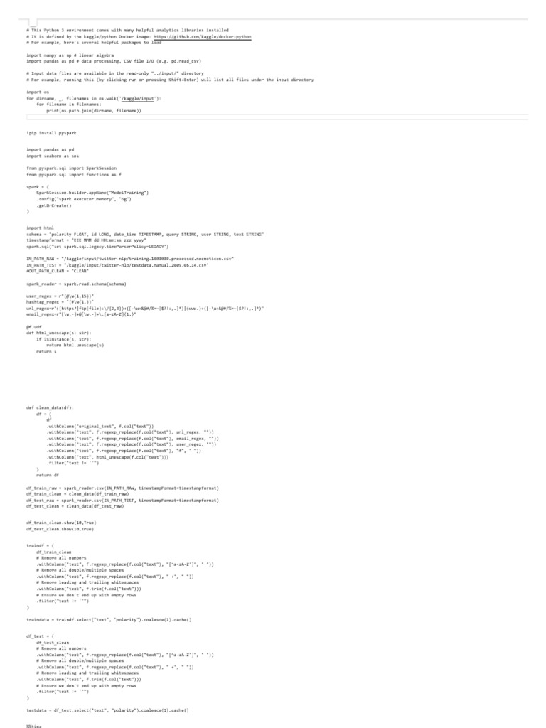 Pyspark NLP From Scratch | PDF | Software Engineering | Data Management