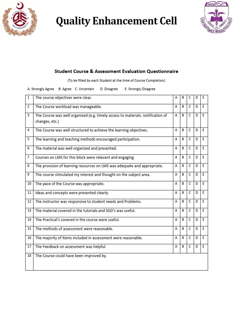 Student Curriculum Assessment Evaluation | PDF | Curriculum | Evaluation