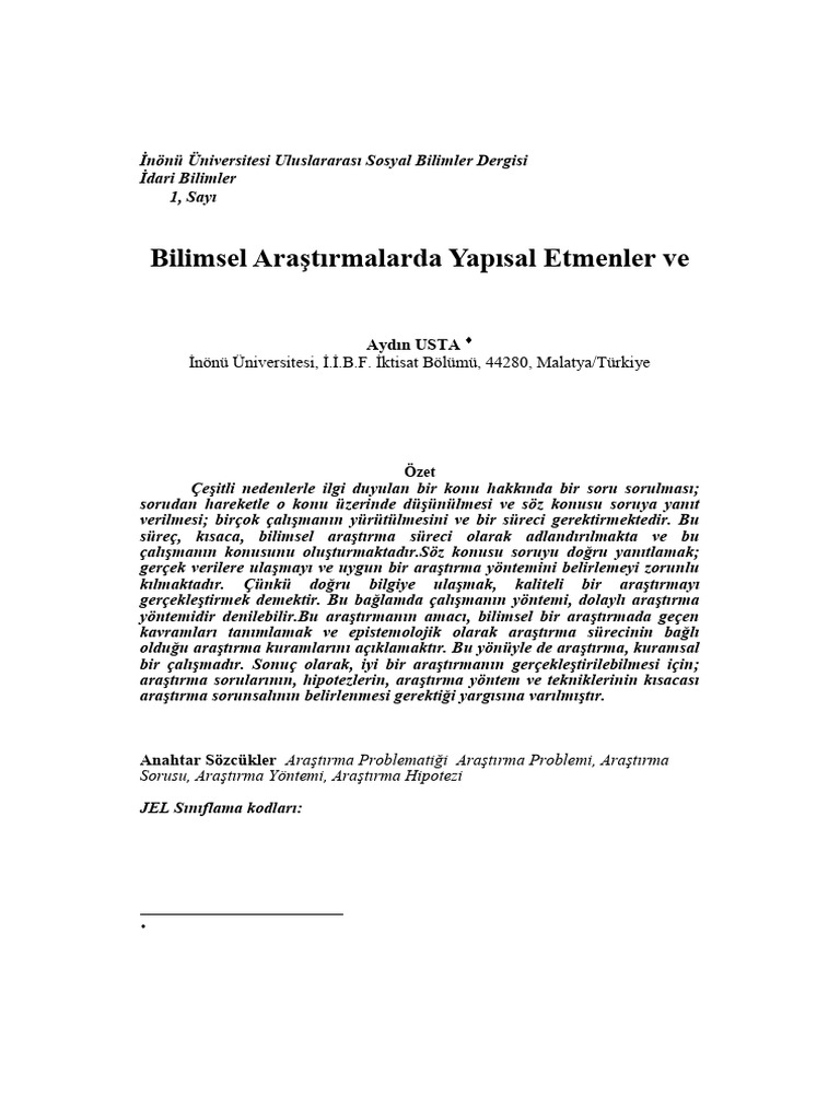 Bilimsel Ara T Rmalarda Yap Sal Etmenler Ve Evreler (#415750) - 458565 | PDF