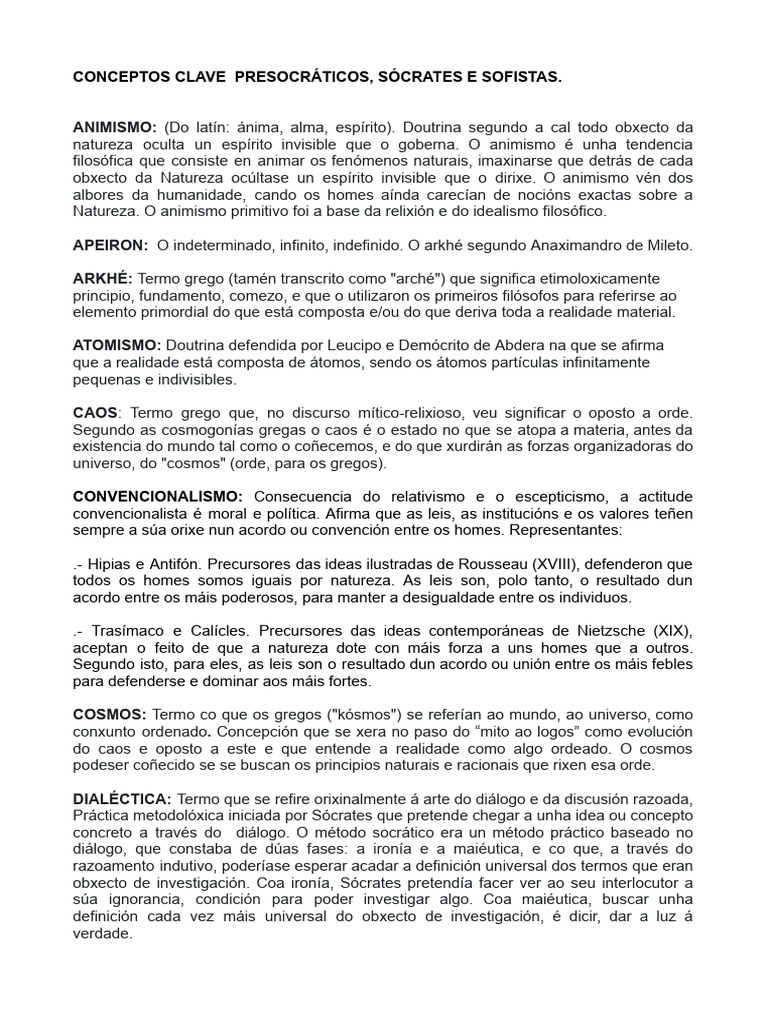 Vocabulario Presocr Ticos | PDF