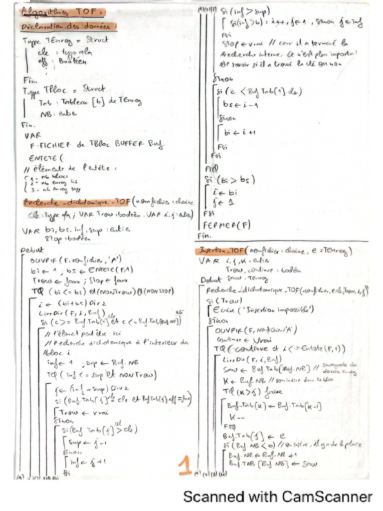 Algorithmes TOF | PDF
