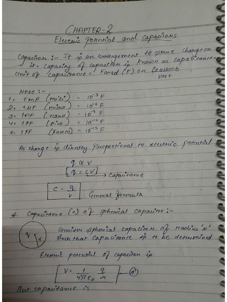 Chapter-2 Electric Potential and Capacitors | PDF