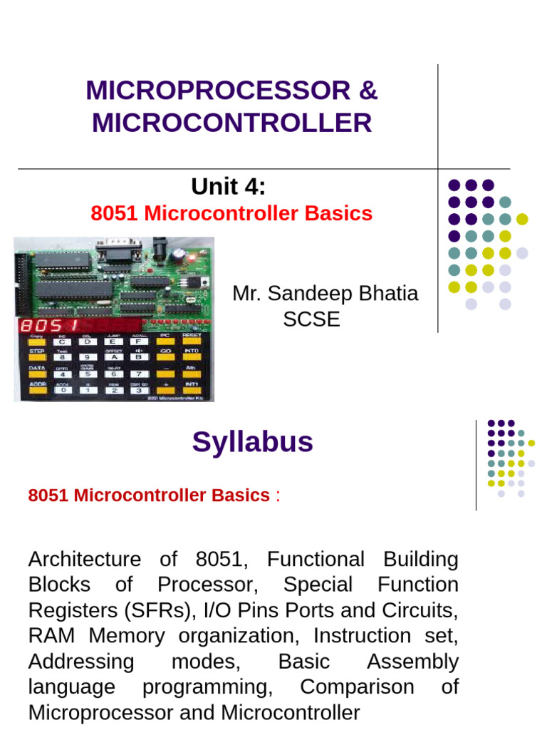 M&M UNIT 4 | PDF | Microprocessor | Microcontroller