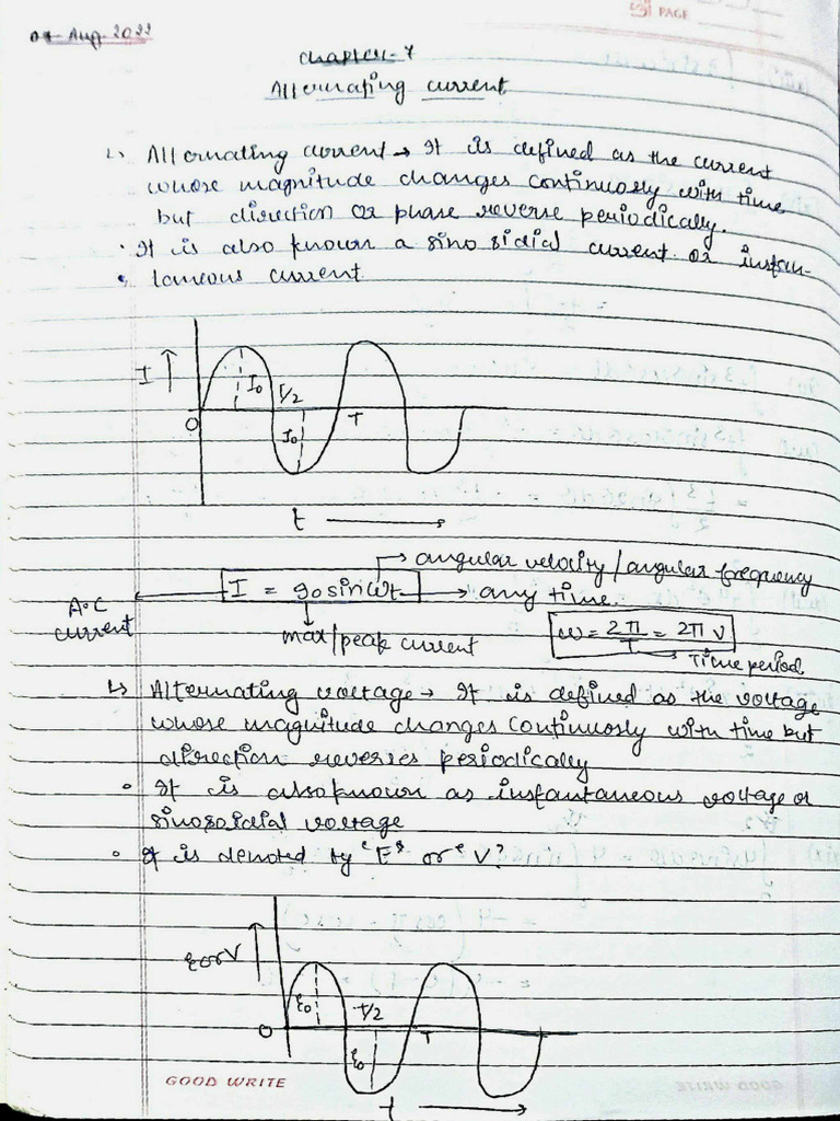 Chapter-7 Alternating Current | PDF