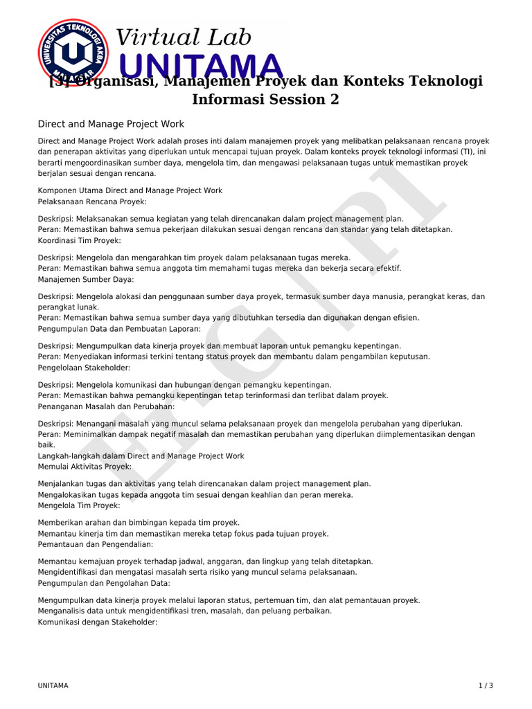3 Organisasi Manajemen Proyek Dan Konteks Teknologi Informasi Session 2 (1) | PDF