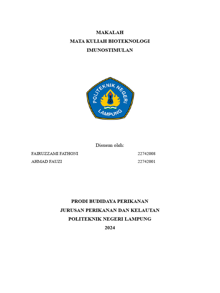 Efektivitas Imunostimulan Ragi pada Ikan | PDF