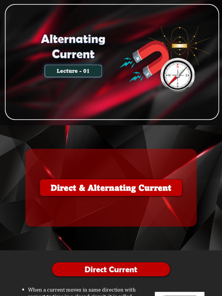 (L-1) Alternating Current | PDF | Alternating Current | Direct Current
