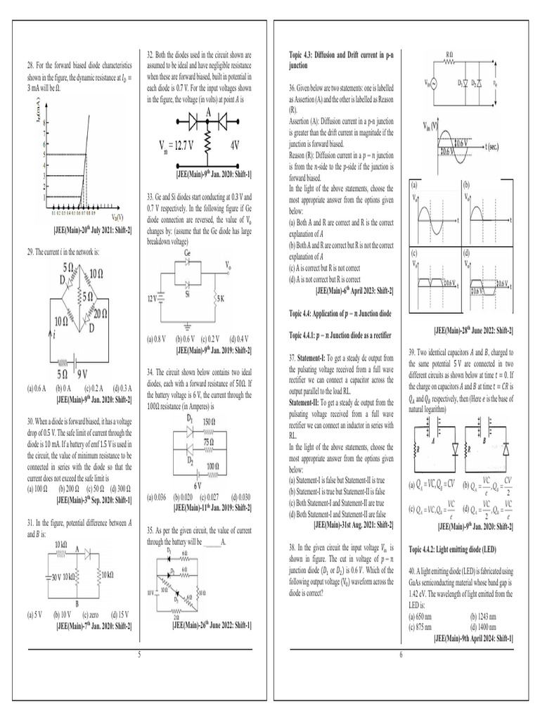 Semiconductor PYQ-2 | PDF | Rectifier | Diode