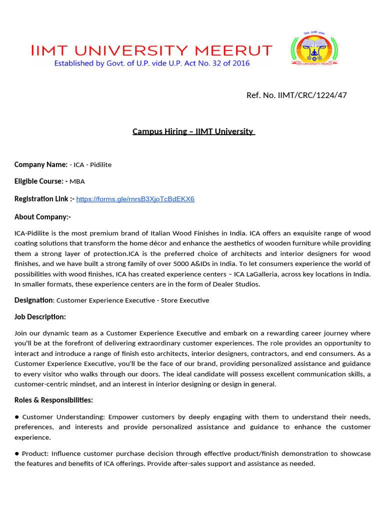 Notice ! ICA-Pidilite ! (1) | PDF | Customer Experience | Interior Design