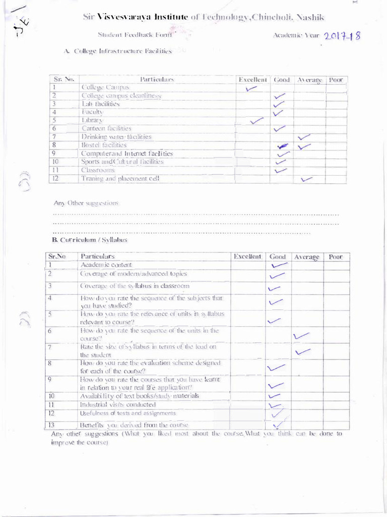Student Feedback Form | PDF