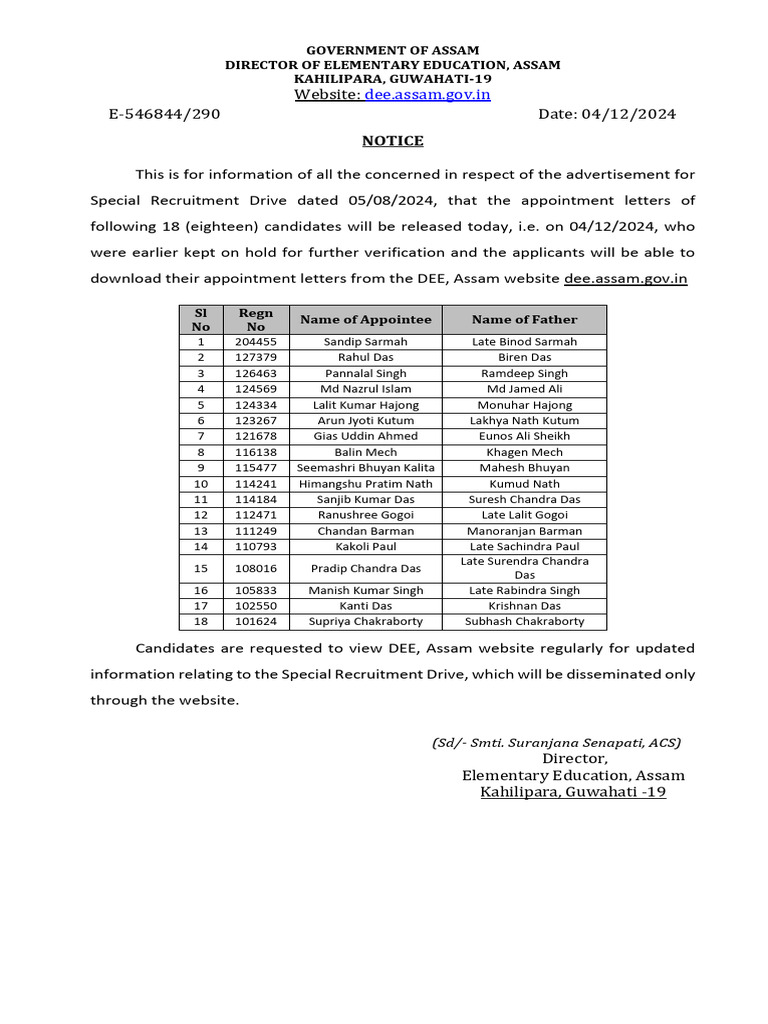 Notice 18 Dated 04-12-2024 Corrigendum | PDF