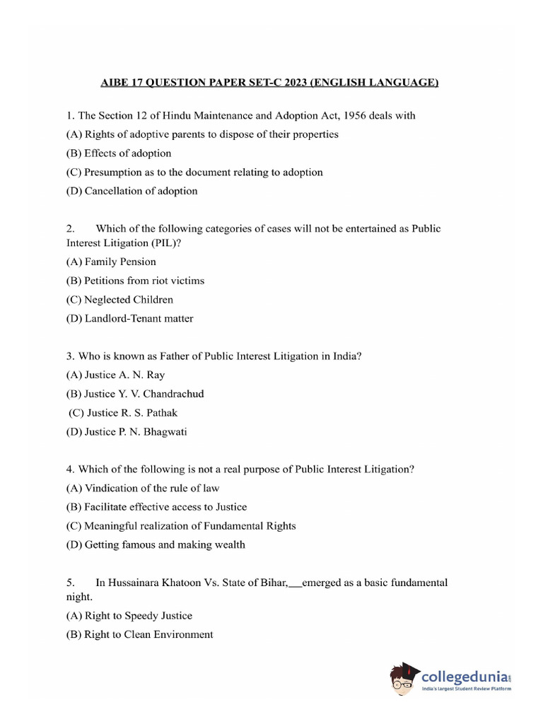 AIBE SET C 2023 | PDF