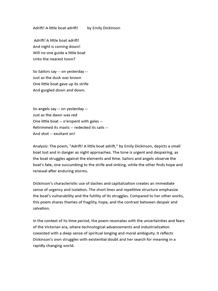 翻譯 - Adrift! a Little Boat Adrift! | PDF