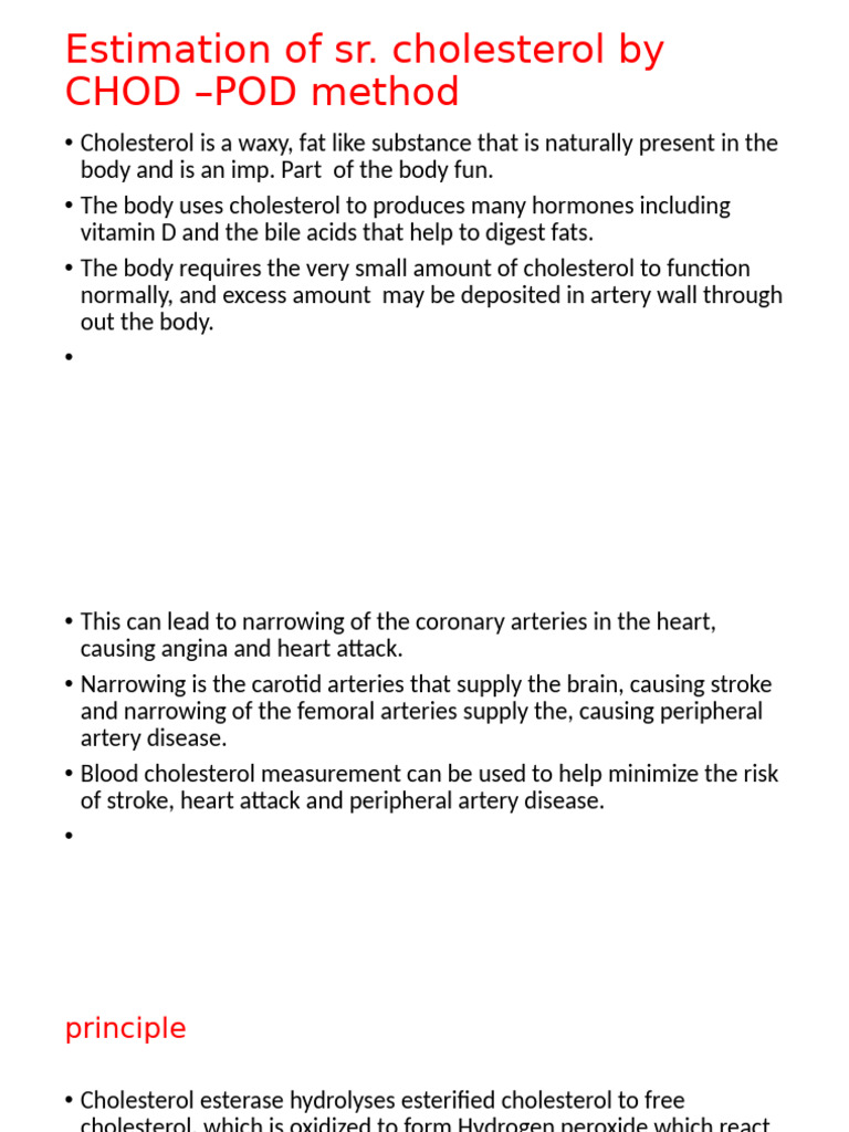 Estimation of Serum Cholesterol | PDF | Cholesterol | Hypercholesterolemia