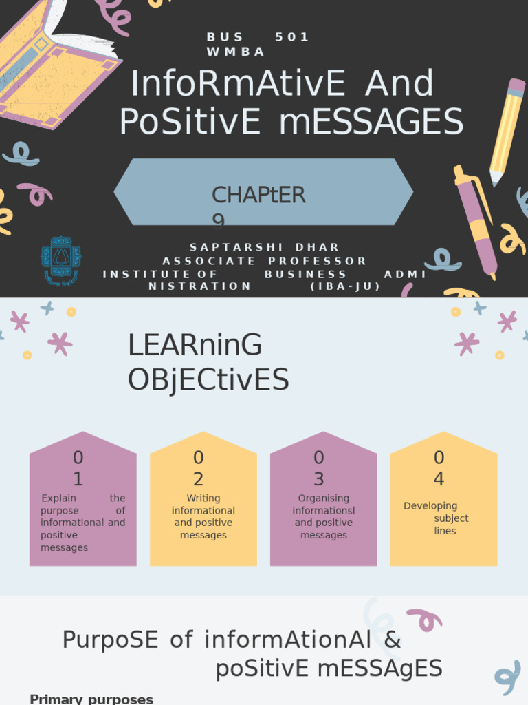 Chapter 9 - Informational and Positive Messages | PDF | Computing ...