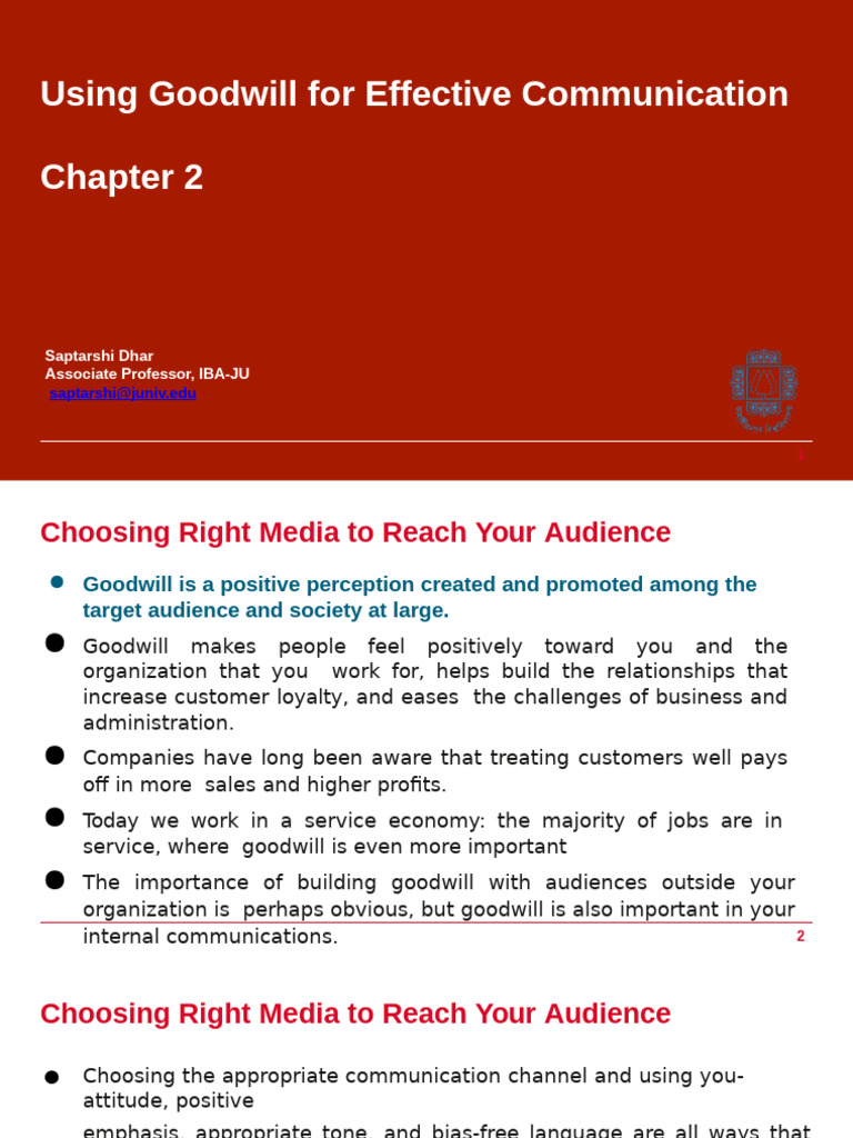 Chapter 2 - Using Goodwill | PDF | Communication | Grammatical Number