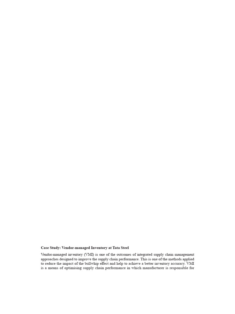 Vmi Pdf Inventory Supply Chain