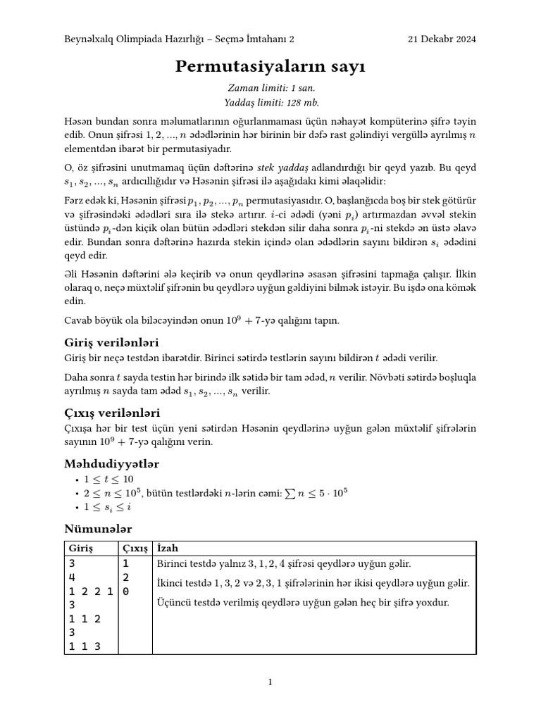 Selection2025 - Permutations (AZ) | PDF
