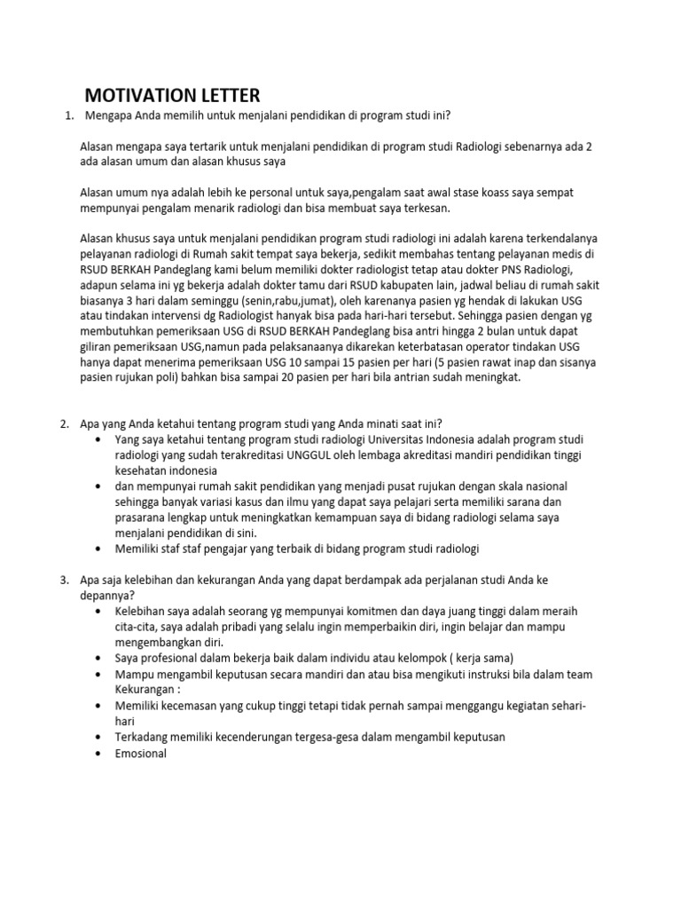 MOTIVATION LETTER (2) | PDF