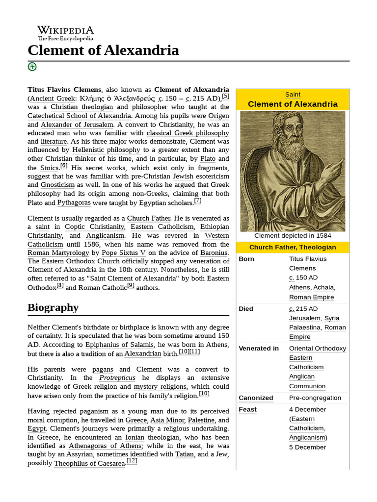 Clement_of_Alexandria | PDF | Clement Of Alexandria | Religious Belief And Doctrine