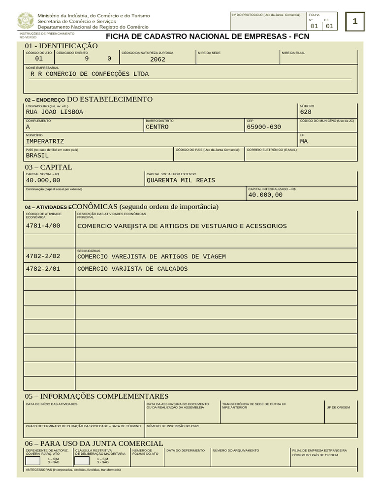 FCN Folha 1 | PDF