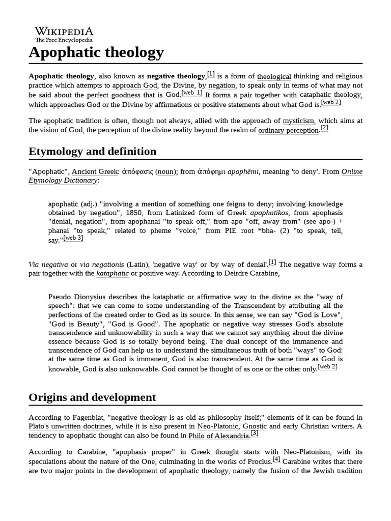 Apophatic_theology | PDF | Brahman | Christian Mysticism