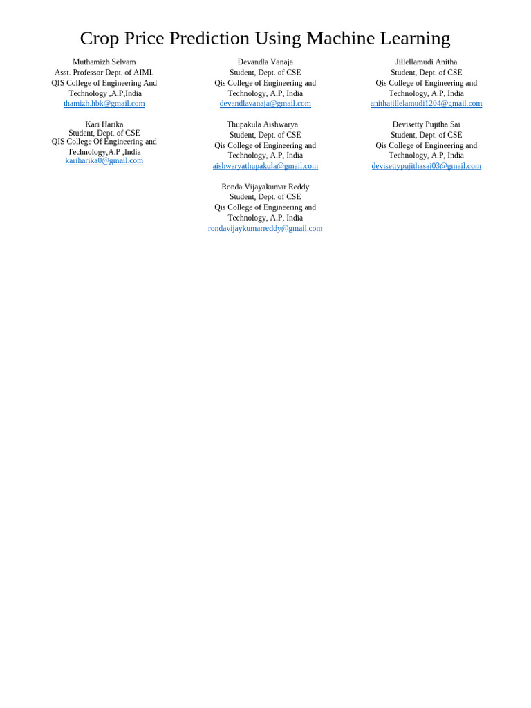 Technicalpaper batch 20 | PDF | Regression Analysis | Machine Learning