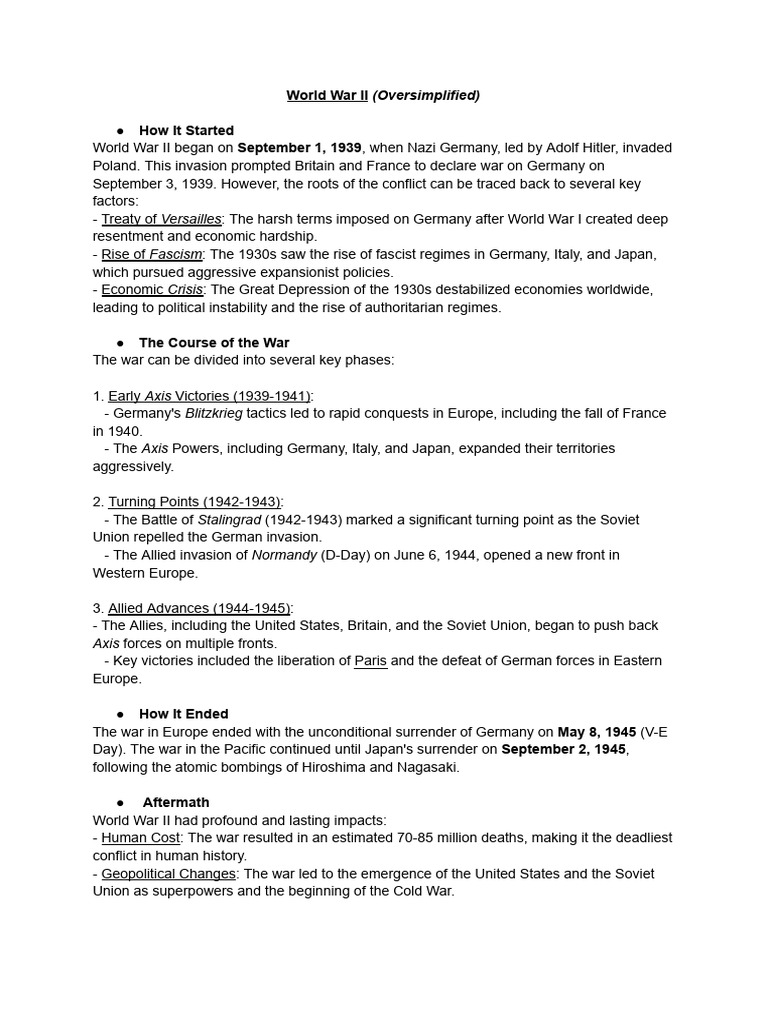 World War II (Oversimplified) | PDF