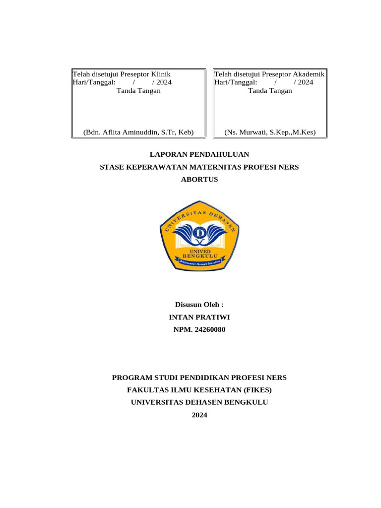 LP DAN ASKEP-ABORTUS (MGG 2) | PDF
