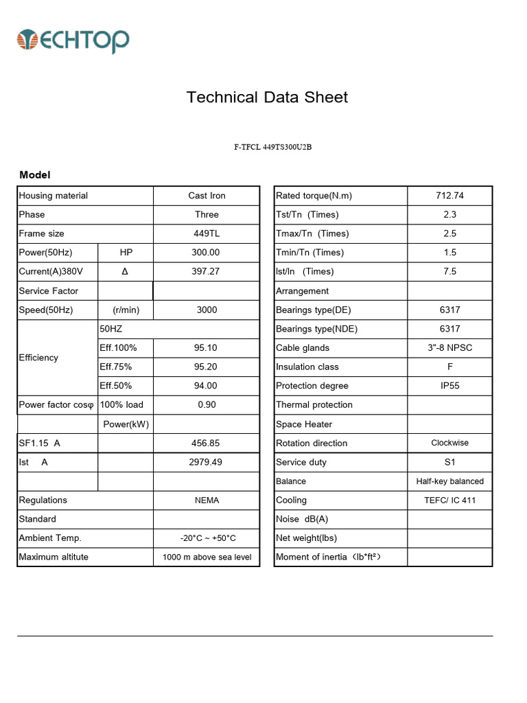 220KW Nema F-TFCL 449ts300u2b | PDF