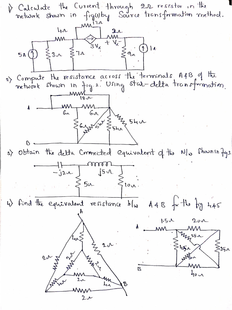 Module 1 Network Analysis Problems | PDF